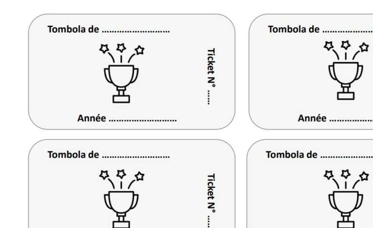 Exemple de Ticket de Tombola à télécharger en PDF