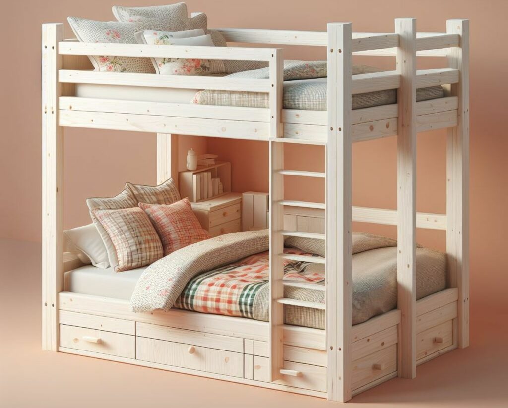 lit superposé avec rangement - Vie Pratique